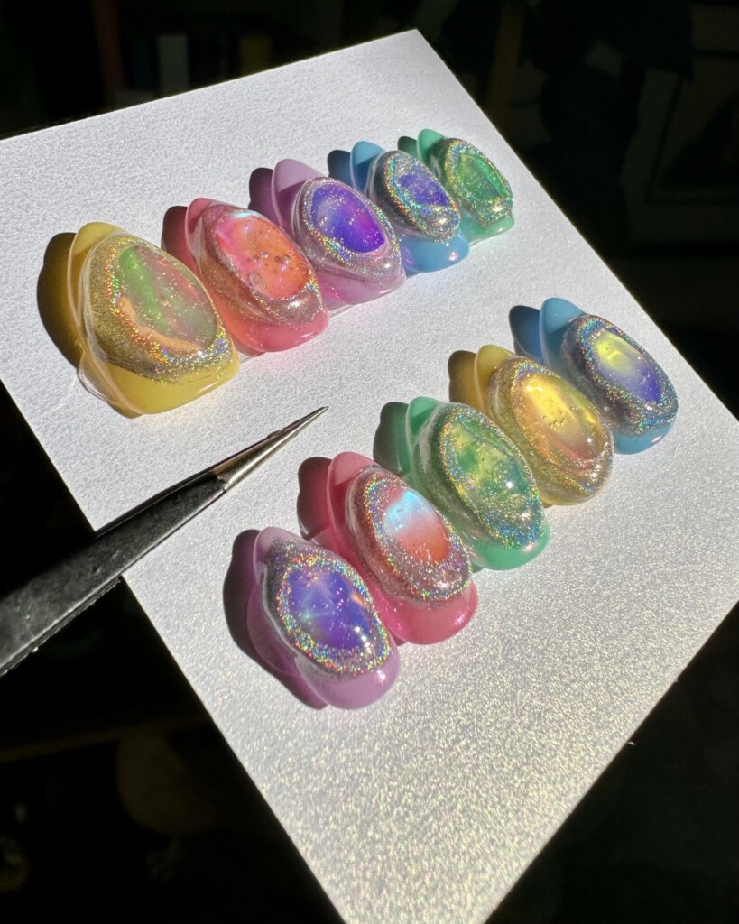 Deluxe Press-On Nails | Sugar Nebula (Small) – Unalome Outfitters